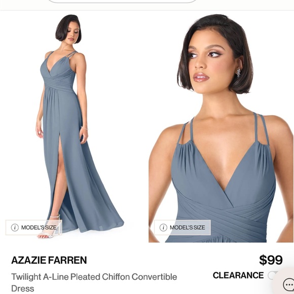 Azazie | Dresses | Azazie Farren Aline Pleated Chiffon Convertible ...